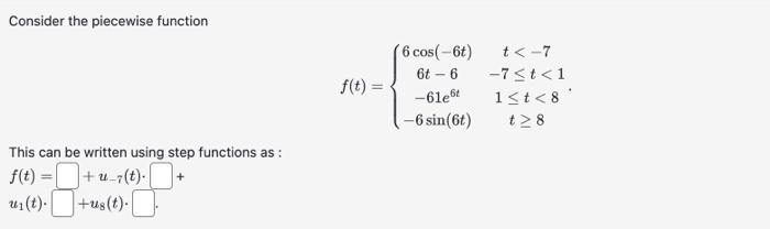 Solved Consider the piecewise function | Chegg.com