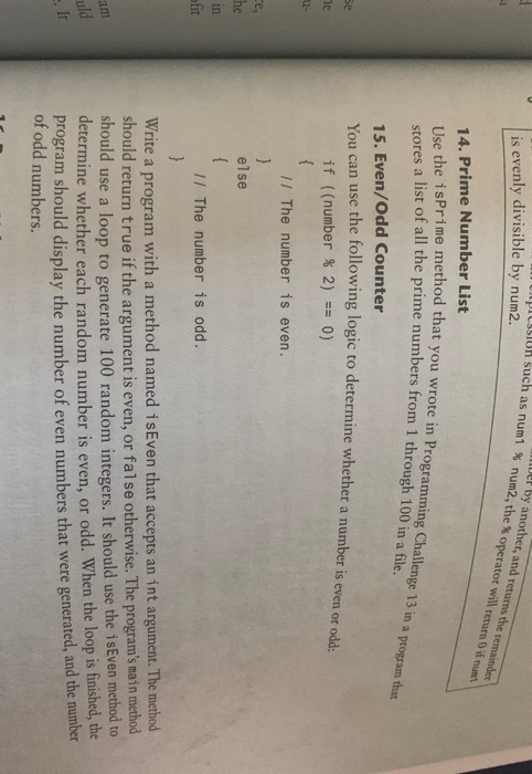 Solved Me by another, and returns the remainder is evenly | Chegg.com