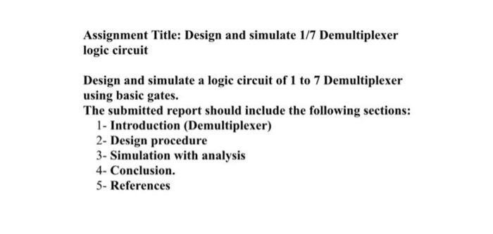 Solved Assignment Title: Design and simulate 1/7 | Chegg.com Solved Assignment Title: Design and simulate 1/7 | Chegg.com