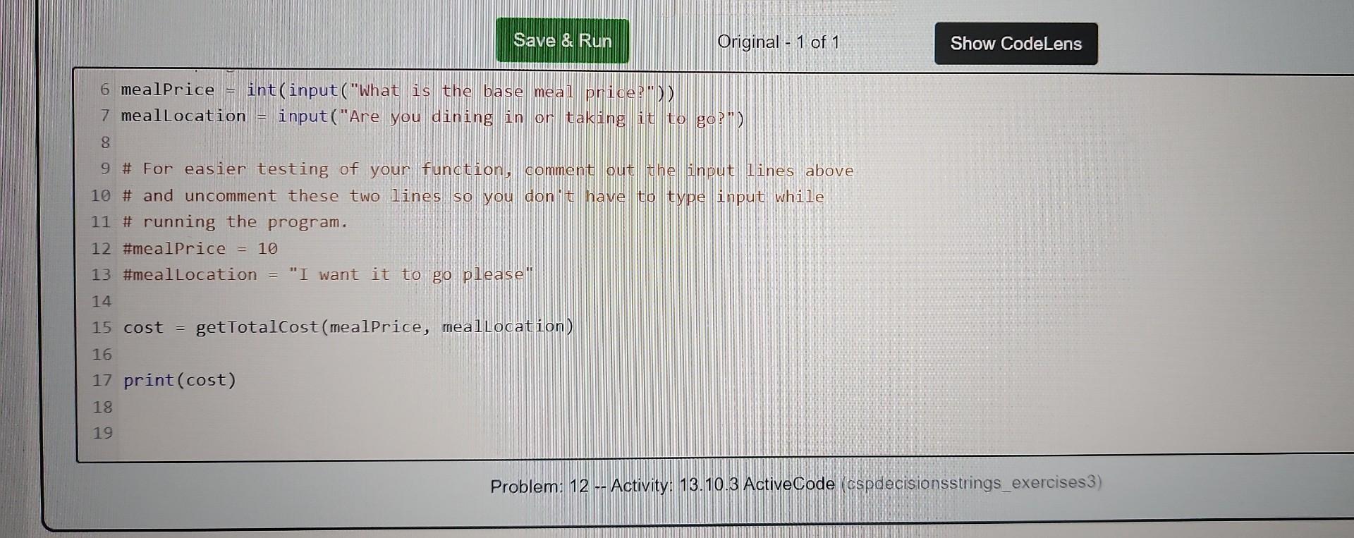 Solved The program below is supposed to calculate the final | Chegg.com