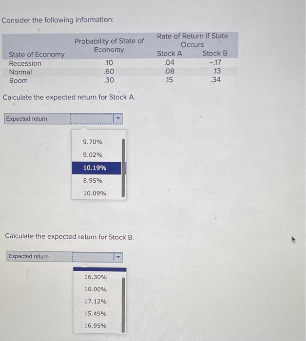 Solved Consider the following information: Calculate the | Chegg.com