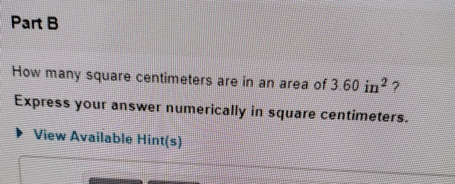 Solved Part B How many square centimeters are in an area of | Chegg.com