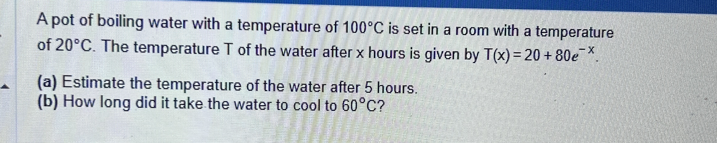Solved A pot of boiling water with a temperature of 100°C | Chegg.com