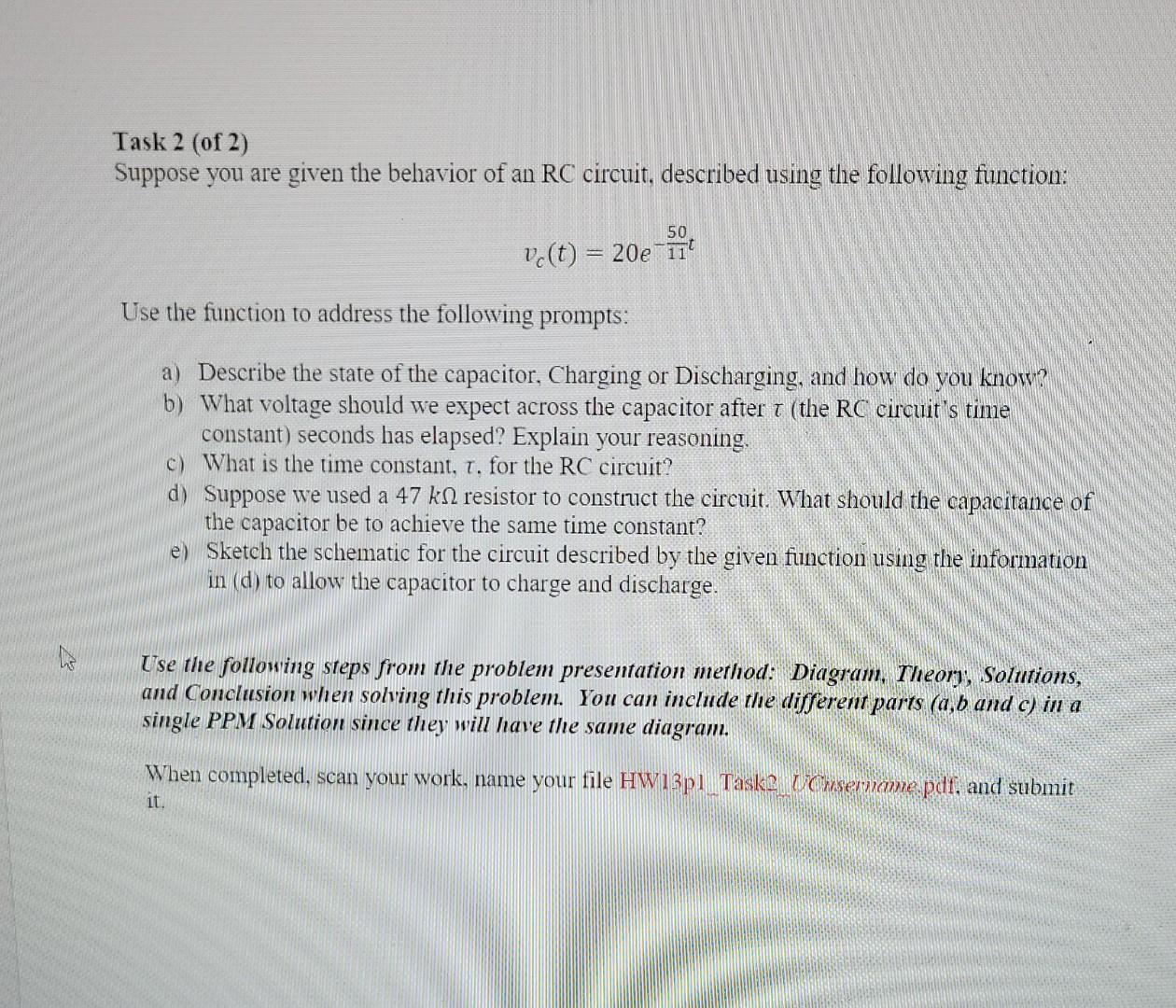 Solved Task 1(0f2) Consider the circuit shown below. We ll | Chegg.com