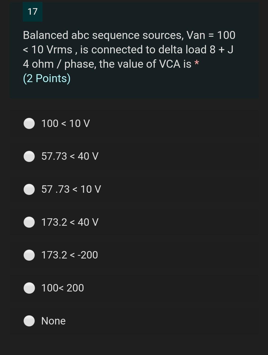 Solved 17 Balanced abc sequence sources, Van = 100