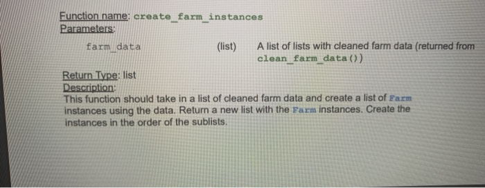 given the class farm in the first pics write a | Chegg.com