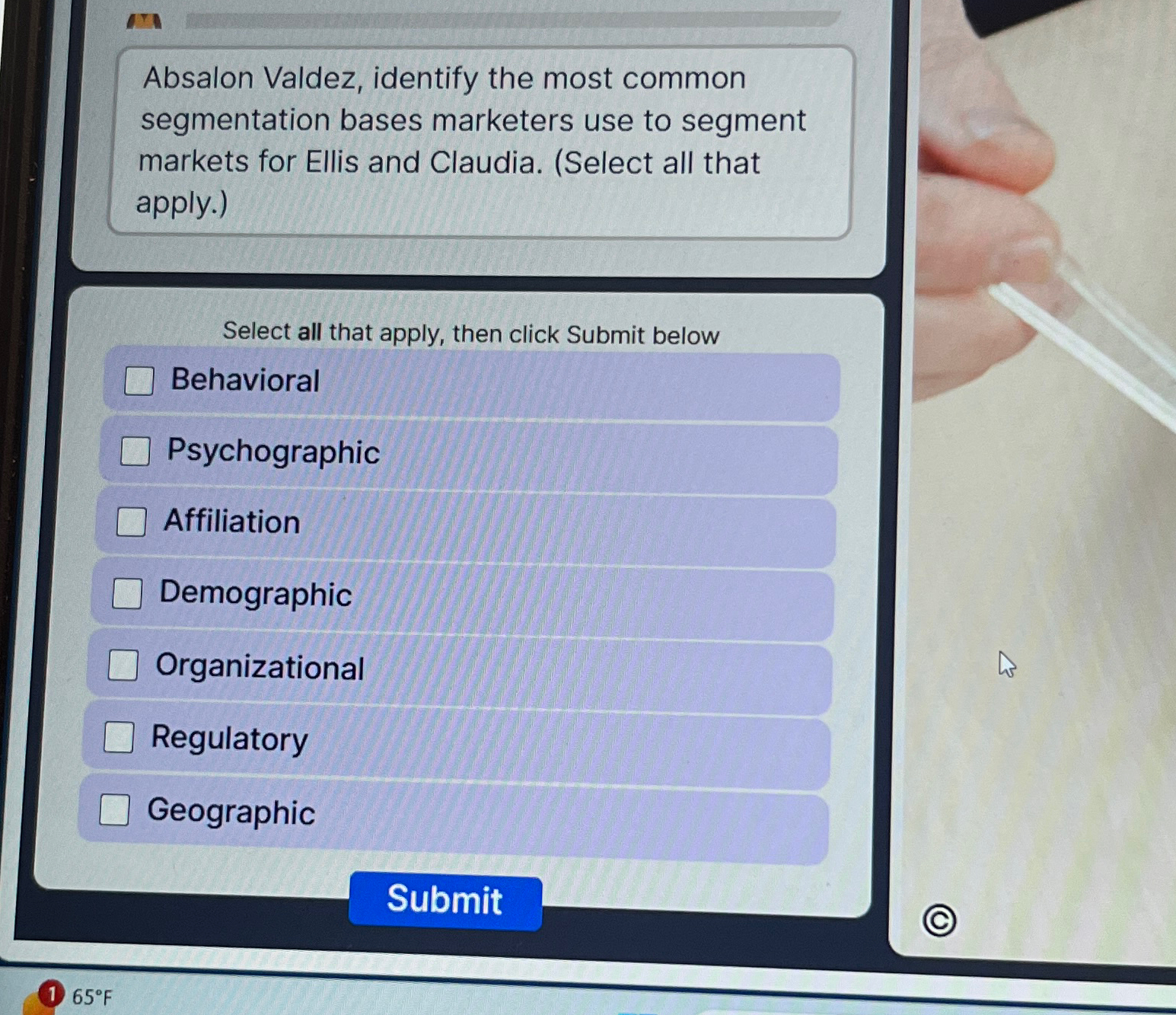 Solved Absalon Valdez, identify the most common segmentation | Chegg.com