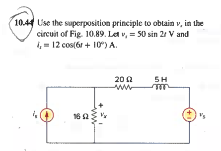 Solved 10.44 ﻿Use the superposition principle to obtain vx | Chegg.com