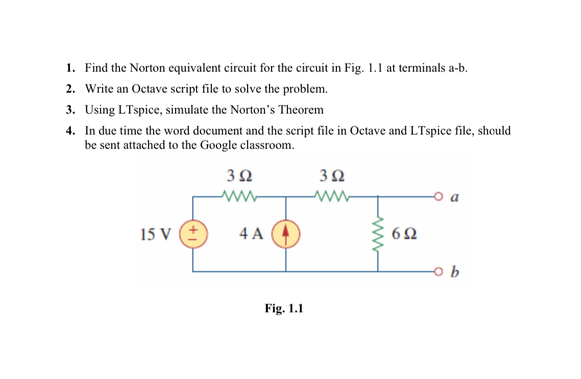 Solved Find the Norton equivalent circuit for the circuit in | Chegg.com