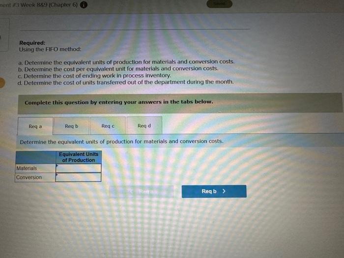 Solved Required: Using the FIFO method: a. Determine the | Chegg.com