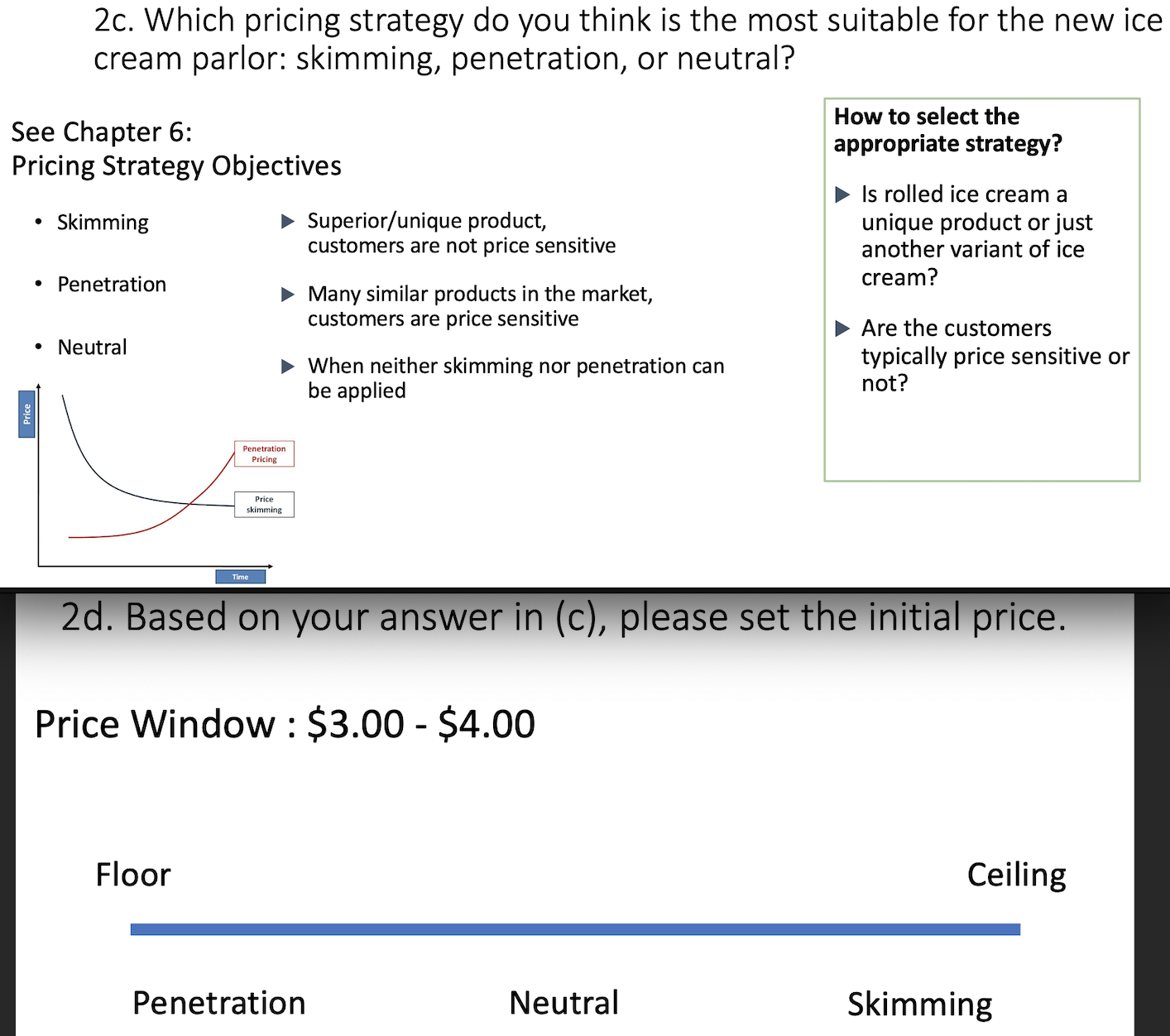 Solved 2c. ﻿Which pricing strategy do you think is the most | Chegg.com