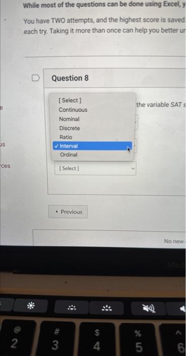 Solved Use the drop-down to classify the variable SAT scores | Chegg.com