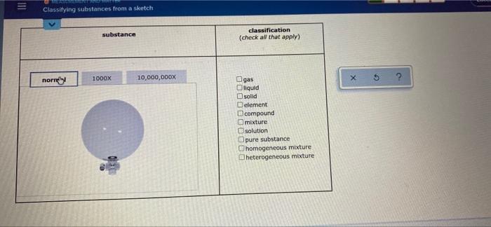 Solved Classifying substances from a sketch substance | Chegg.com
