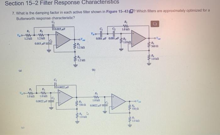 Solved Section 15–2 Filter Response Characteristics 7. What | Chegg.com