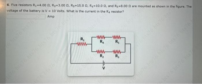 Solved 6. Five resistors | Chegg.com
