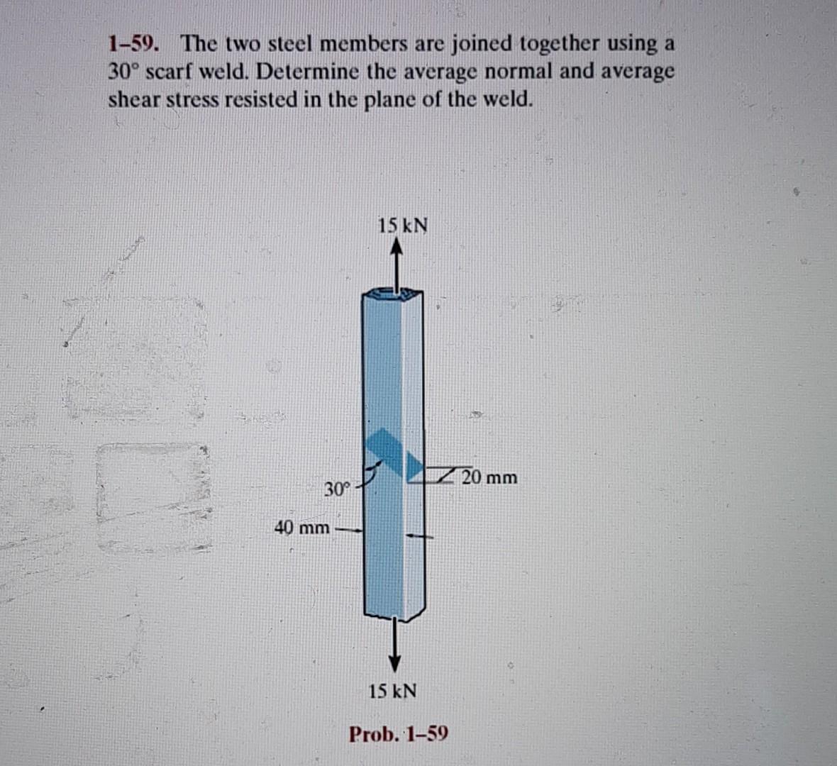 Solved 1-59. The two steel members are joined together using | Chegg.com