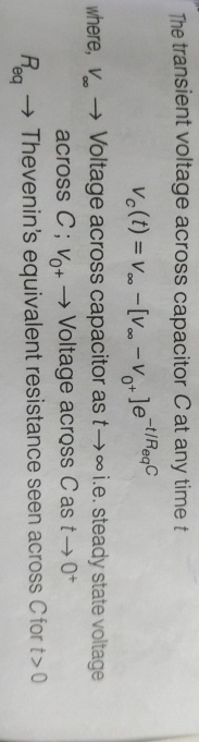 Solved The transient voltage across capacitor C ﻿at any time | Chegg.com