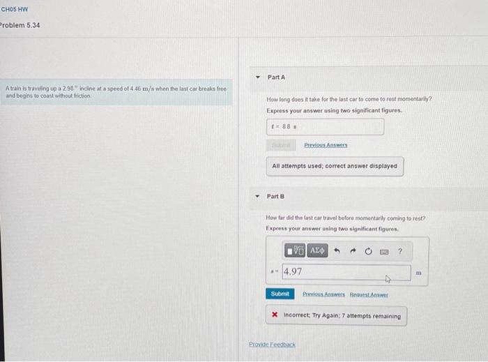 Solved CH05 HW Problem 5.34 A train is traveling up a 2.98° | Chegg.com