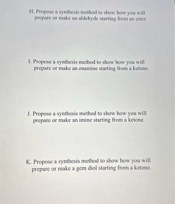 Solved H. Propose a synthesis method to show how you will | Chegg.com