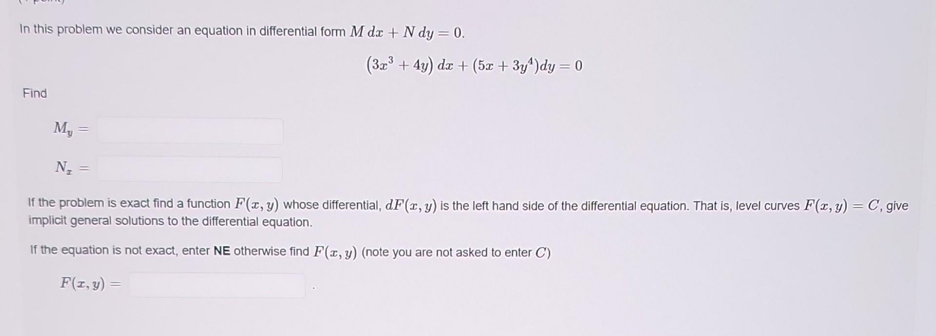 Solved In this problem we consider an equation in | Chegg.com