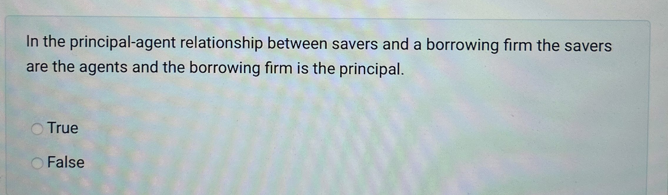 Solved In the principal-agent relationship between savers | Chegg.com