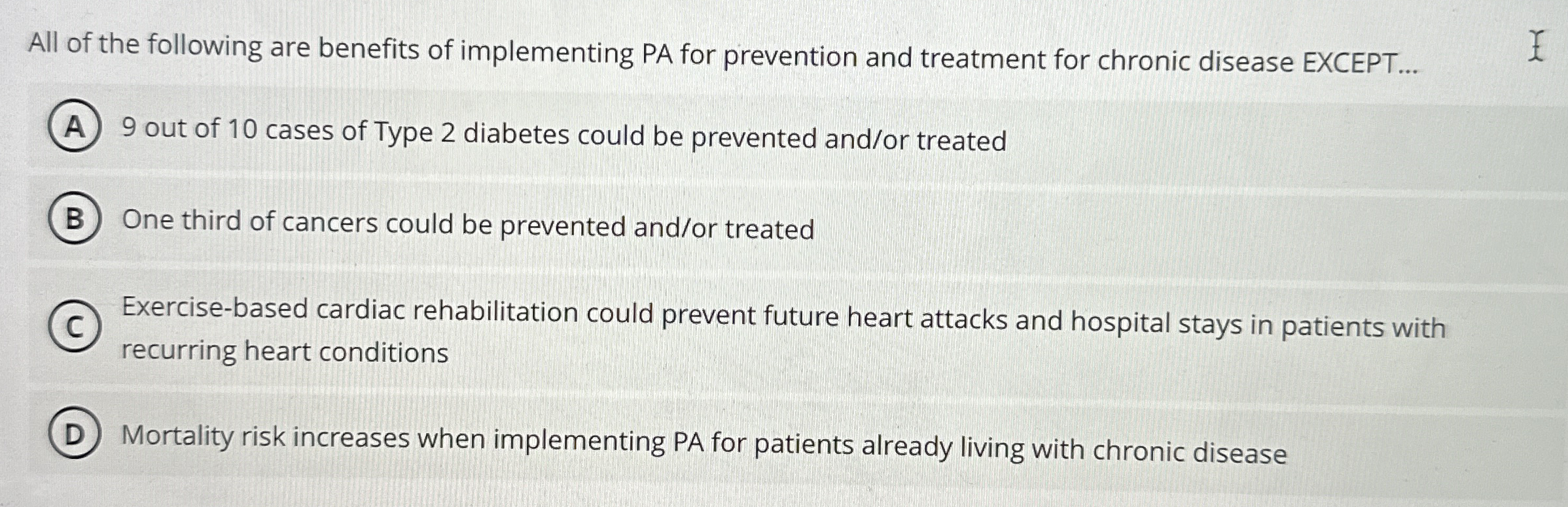 Solved All of the following are benefits of implementing PA | Chegg.com