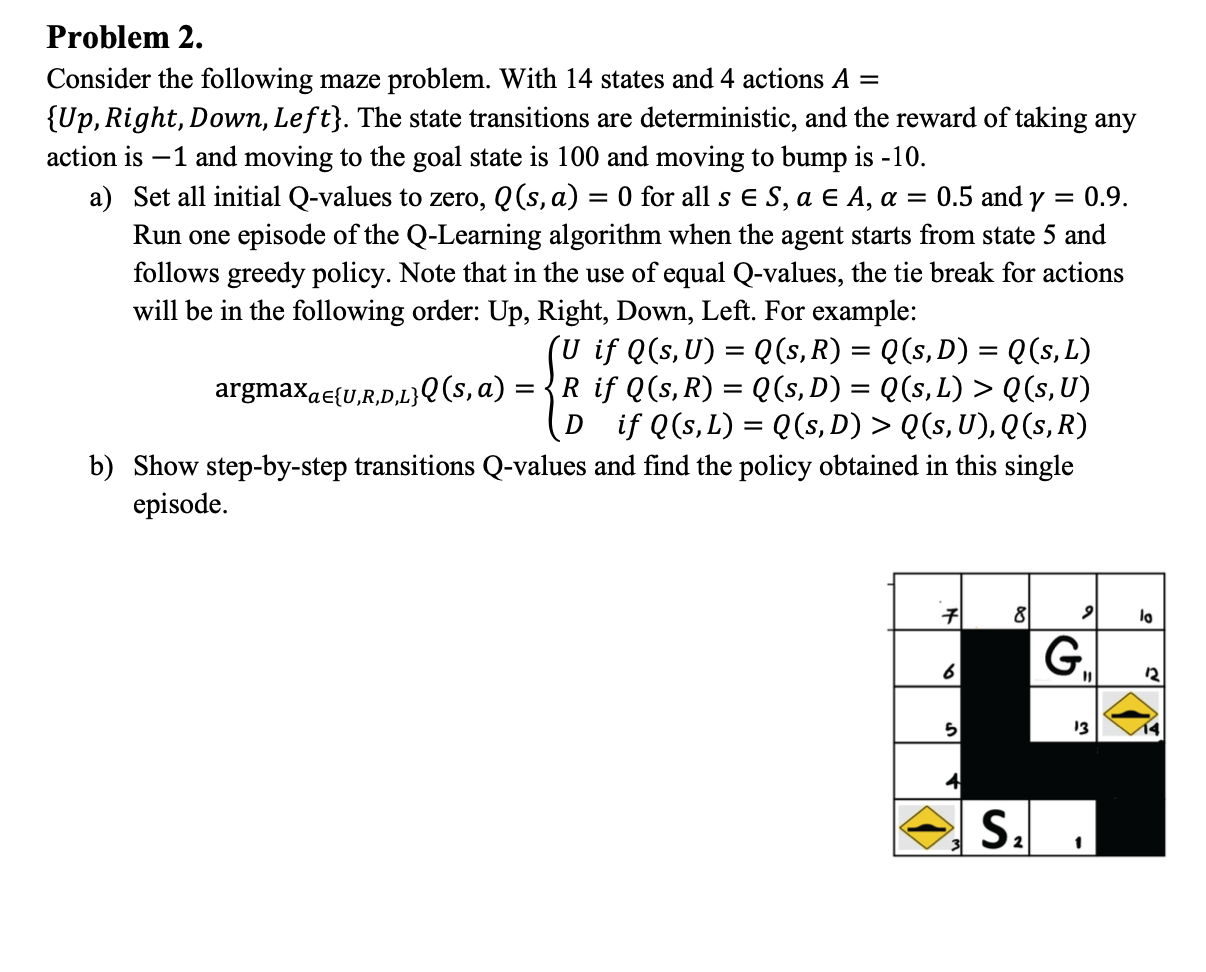 Solved Problem 2consider The Following Maze Problem With 