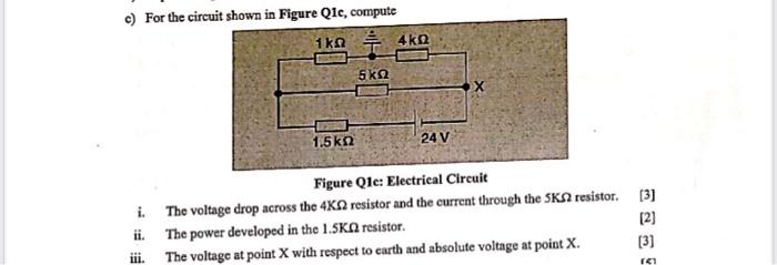 Solved c) For the circuit shown in Figure Q1c, compute | Chegg.com