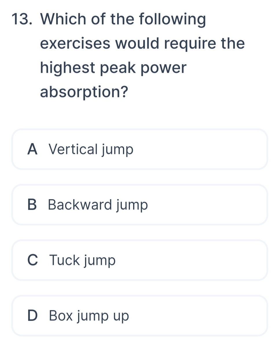 Solved Which of the following exercises would require the | Chegg.com