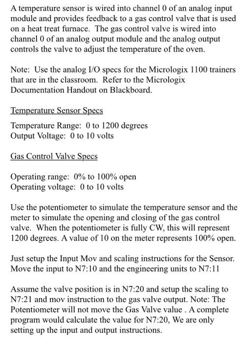 A temperature sensor is wired into channel 0 of an | Chegg.com