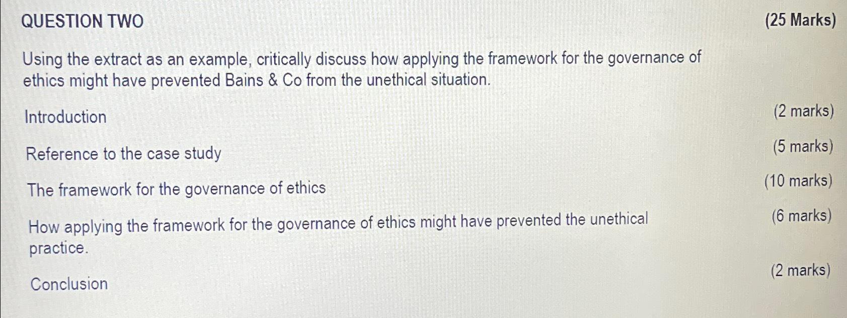 Solved QUESTION TWO(25 ﻿Marks)Using the extract as an | Chegg.com