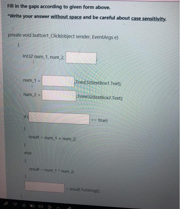 Solved Form1 o х Number 1: 2 textBox textBox2 Number 2: 3 | Chegg.com