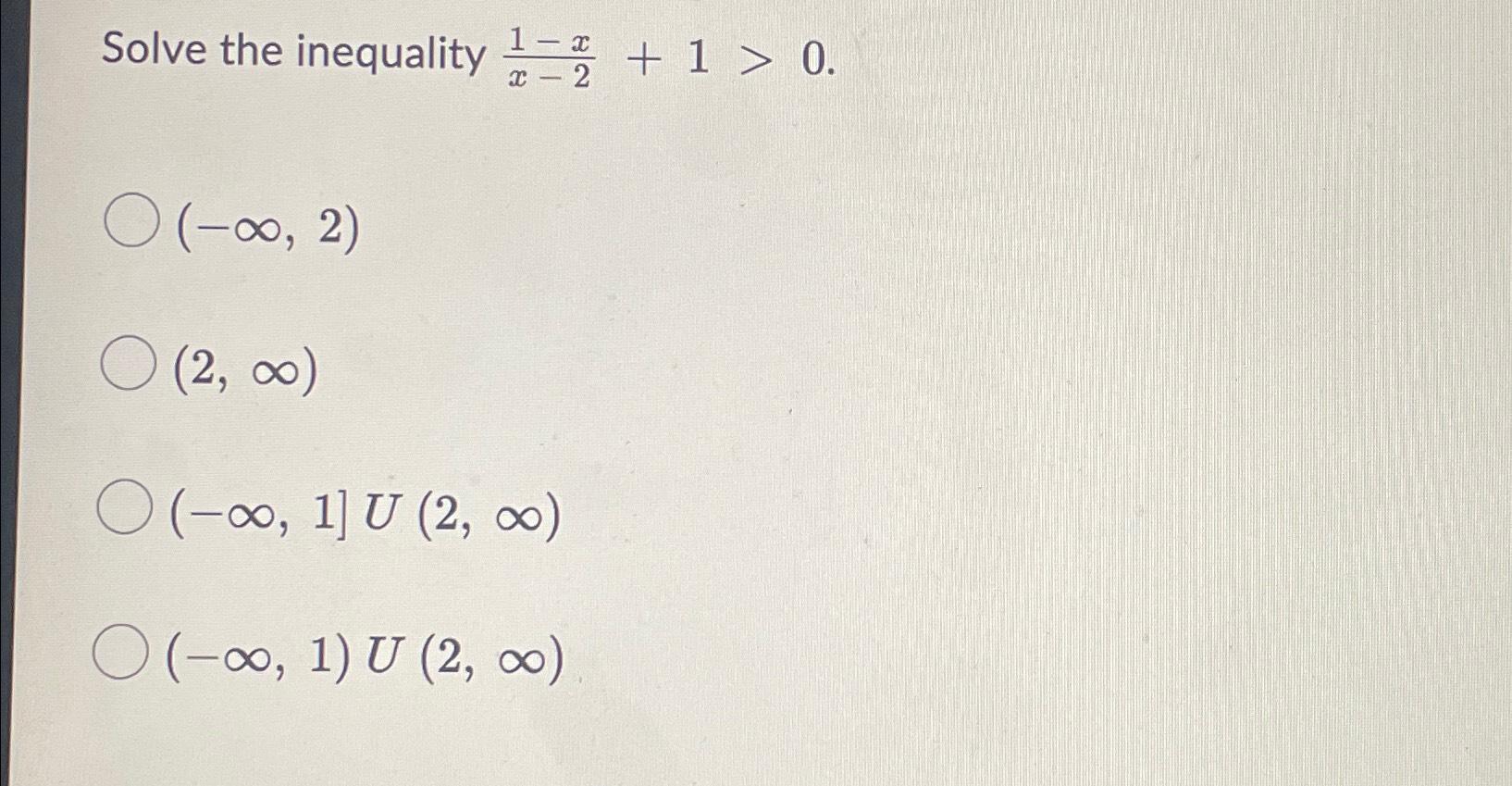 Solved Solve the inequality | Chegg.com