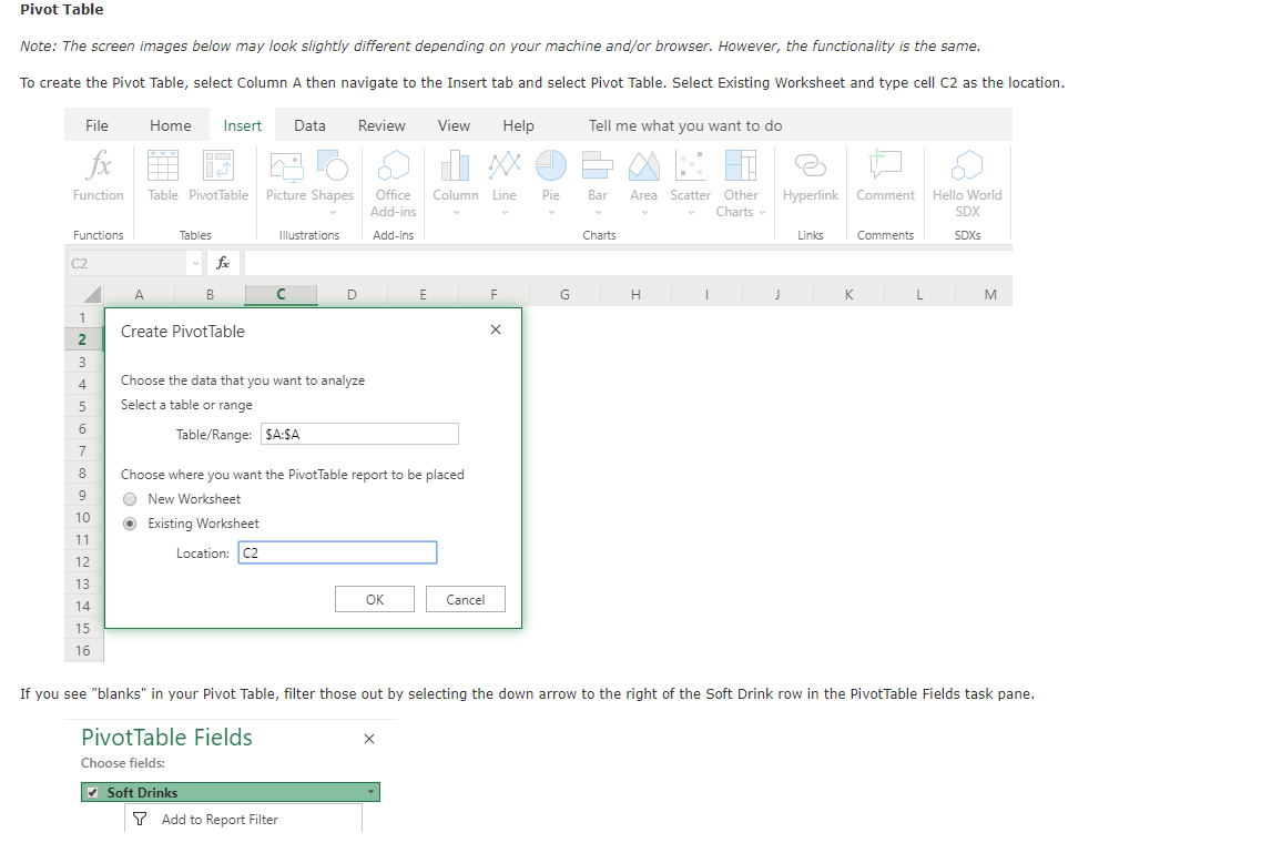 Solved IntroductionMicrosoft Excel Pivot Tables are a quick | Chegg.com