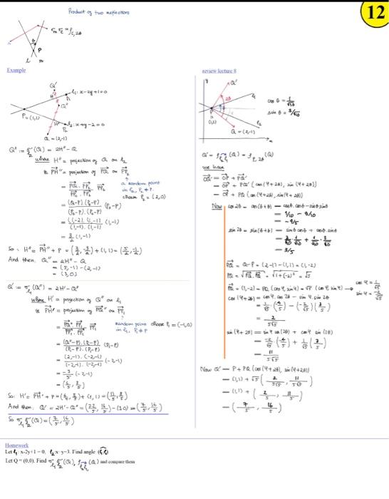 Solved HoncwickHomework Let ℓ1:x−2y+1=0,l2:x−y=3. Find angle | Chegg.com