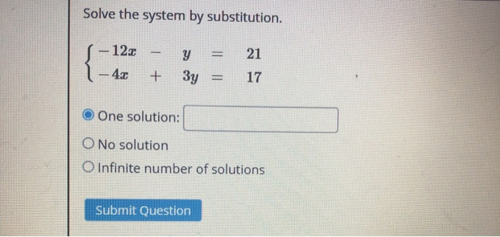Solved Solve the system by substitution. 120 ข 21 - 4.3 + Зу | Chegg.com