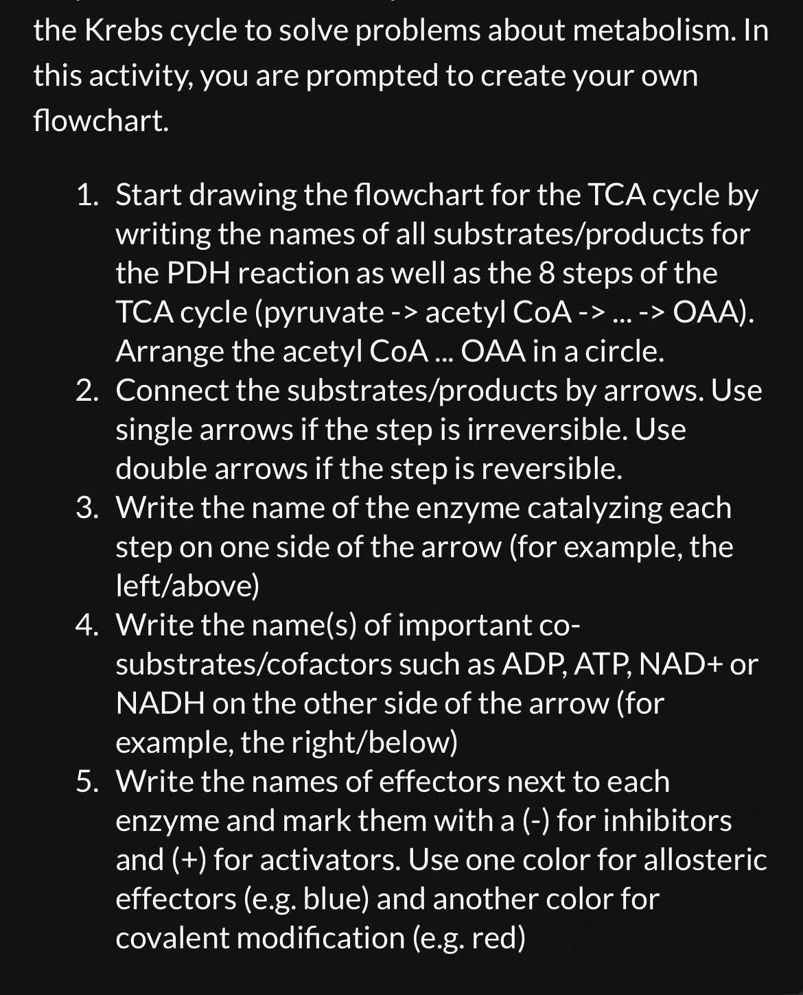 Solved the Krebs cycle to solve problems about metabolism. | Chegg.com
