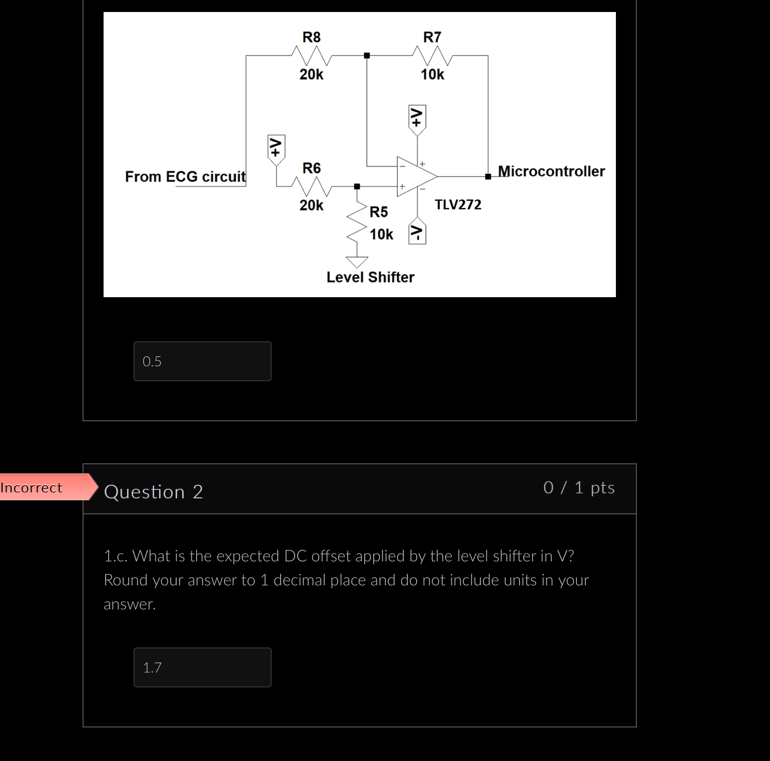 Solved What is the expected DC offset applied to the level | Chegg.com