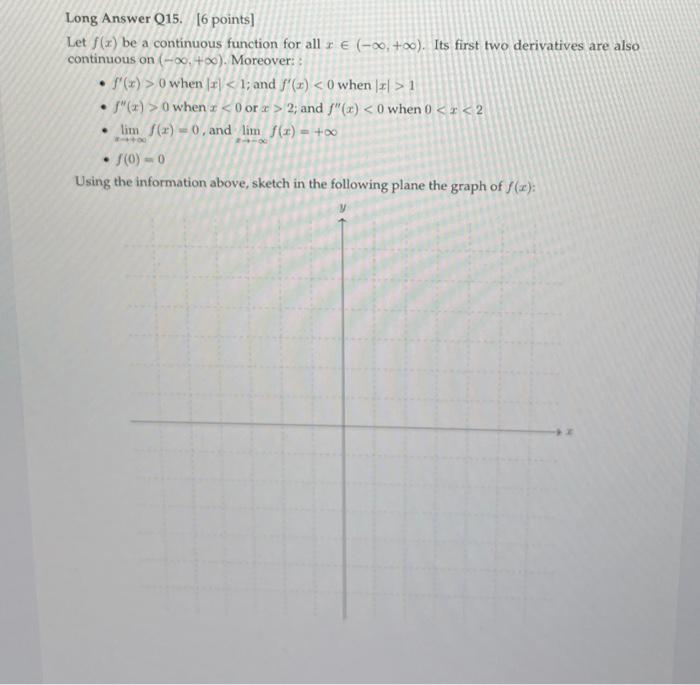 Solved Long Answer Q15. [6 points] Let f(x) be a continuous | Chegg.com