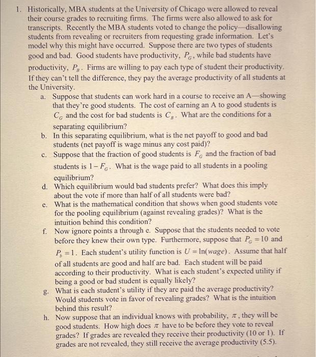 Solved Historically, MBA students at the University of | Chegg.com