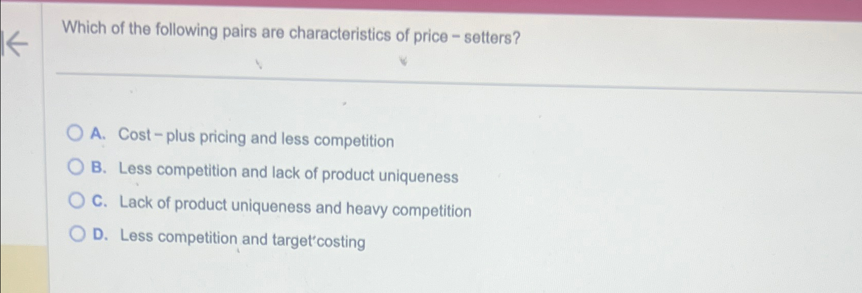 Solved Which of the following pairs are characteristics of | Chegg.com