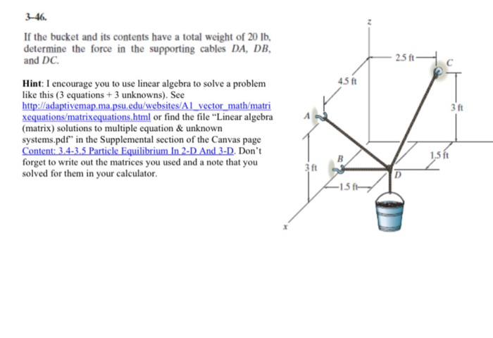 Solved 3-46. If the bucket and its contents have a total | Chegg.com