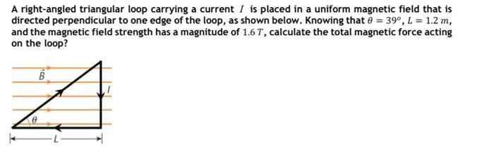 Solved A right-angled triangular loop carrying a current I | Chegg.com