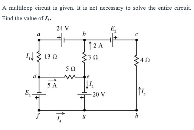 Solved A multiloop circuit is given. It is not necessary to | Chegg.com