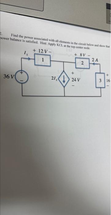 Solved Find the power associated with all elements in the | Chegg.com