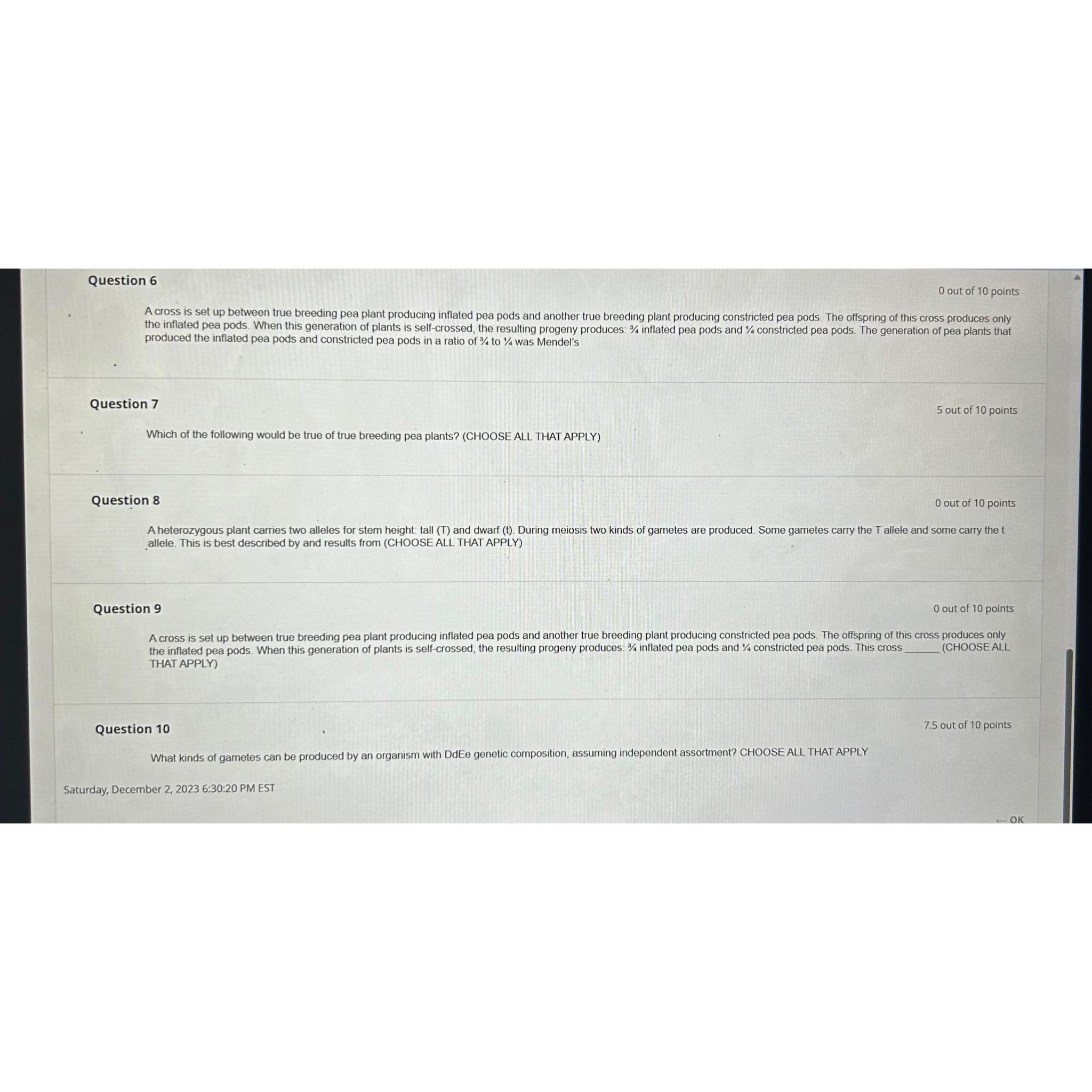 Solved Question 60 ﻿out of 10 ﻿pointsA cross is set up | Chegg.com