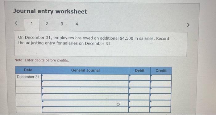 Solved Journal entry worksheet On December 31 , three months | Chegg.com