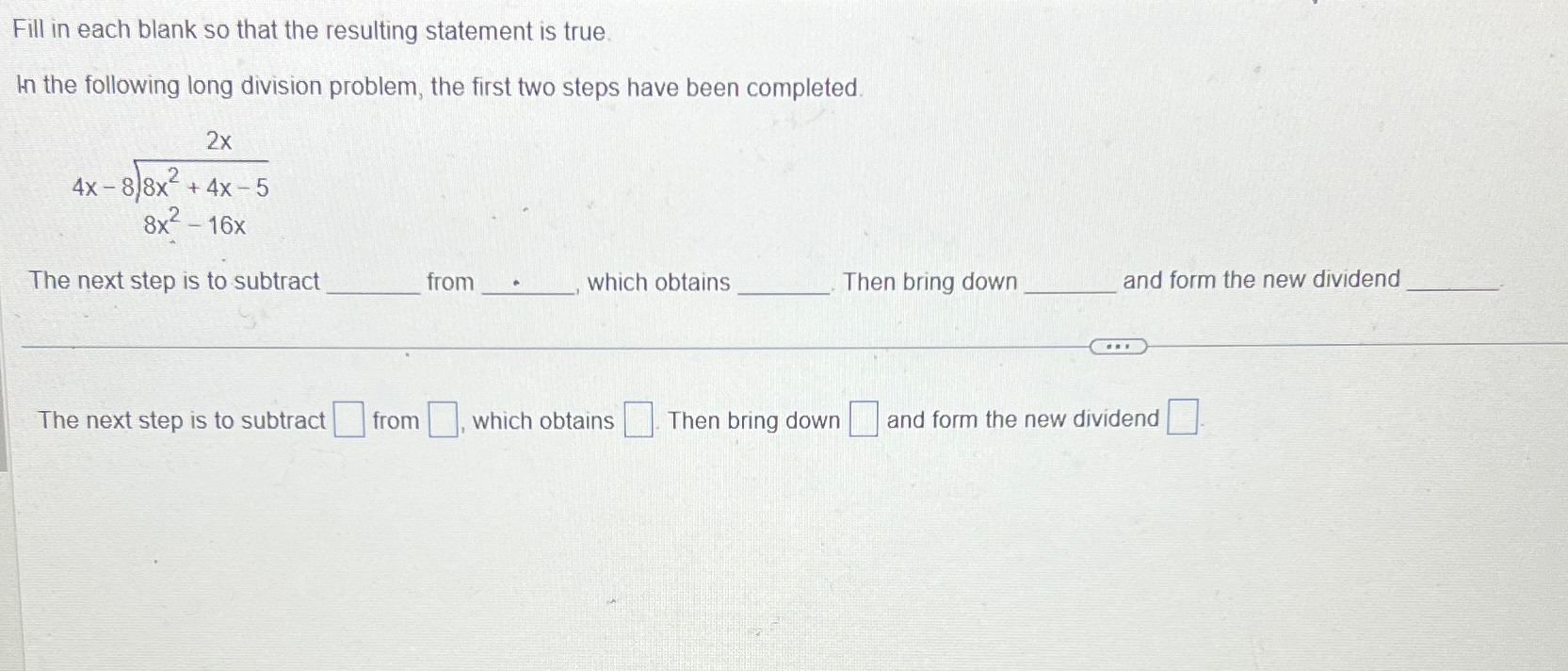 Solved Fill in each blank so that the resulting statement is | Chegg.com