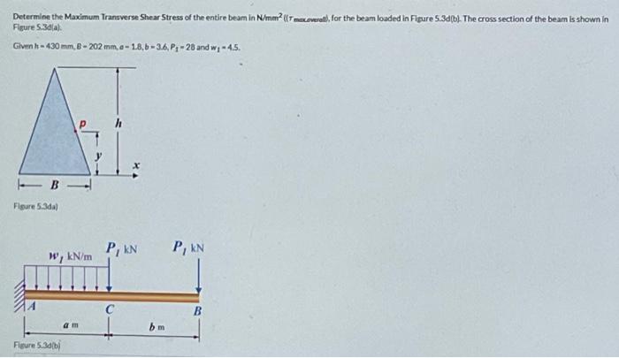 Solved Figure 5.3d(a). Determine the Maximum Transverse | Chegg.com