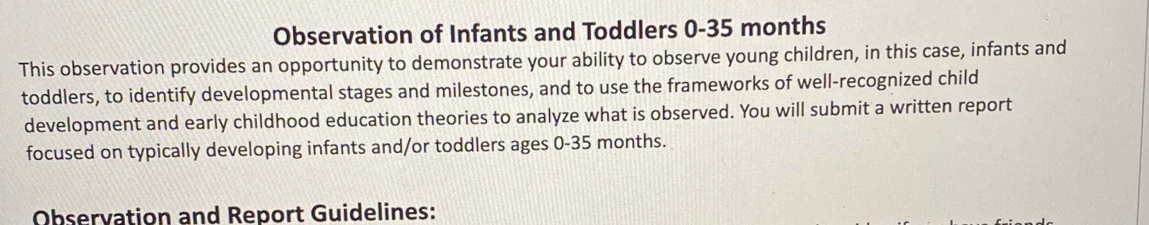Solved Observation of Infants and Toddlers 0-35 ﻿monthsThis | Chegg.com